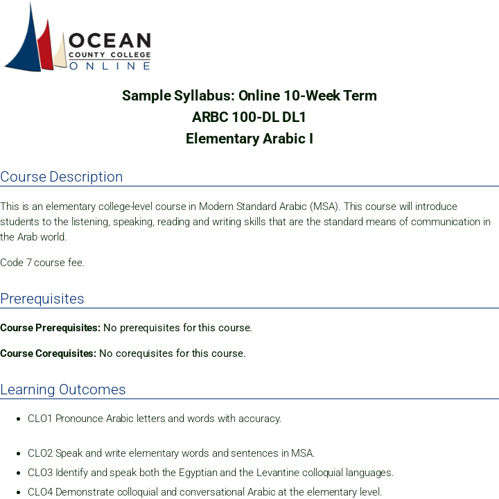 Simple Syllabus